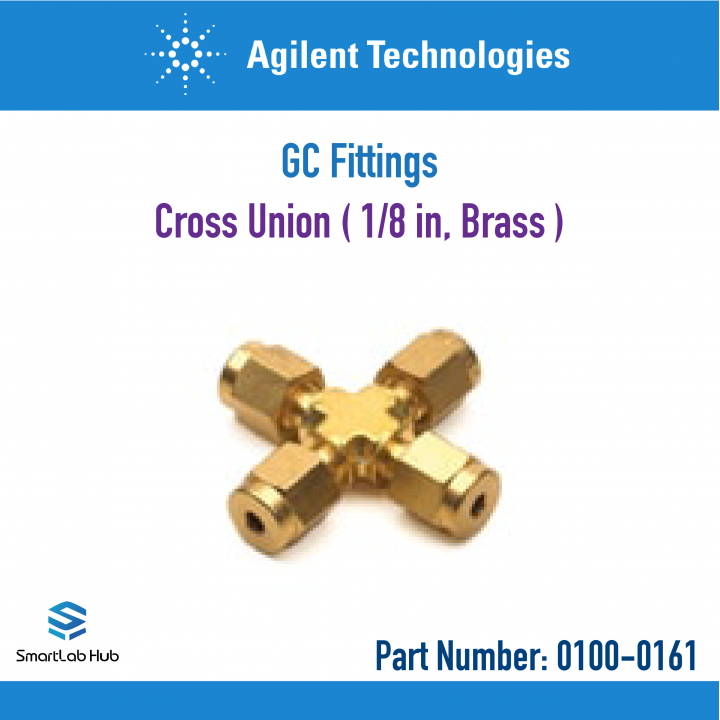 Agilent Cross union, 1/8 in, brass