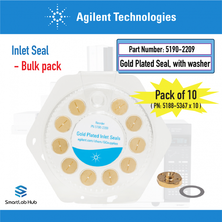 Agilent GC inlet seal, gold plated, with washer
