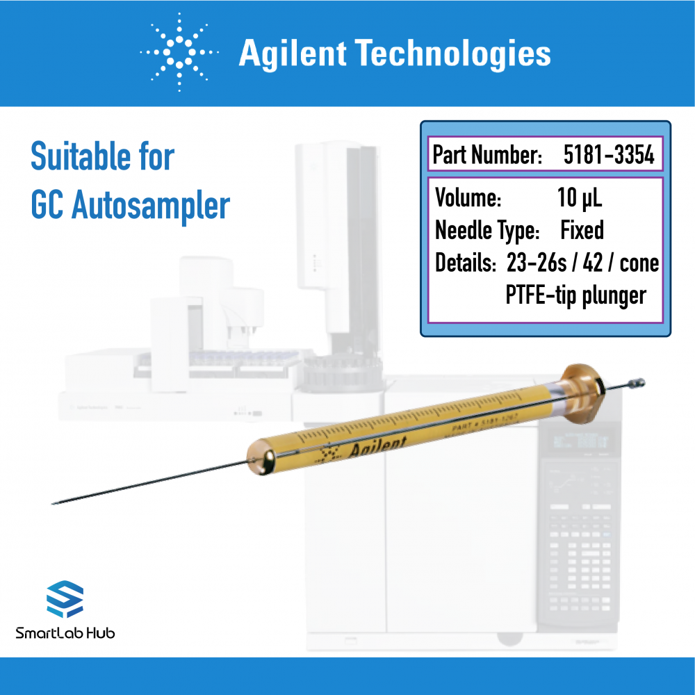 Agilent,ALS Syringe,10µL,fixed needle,23-26s/42/cone,PTFE-tip plunger
