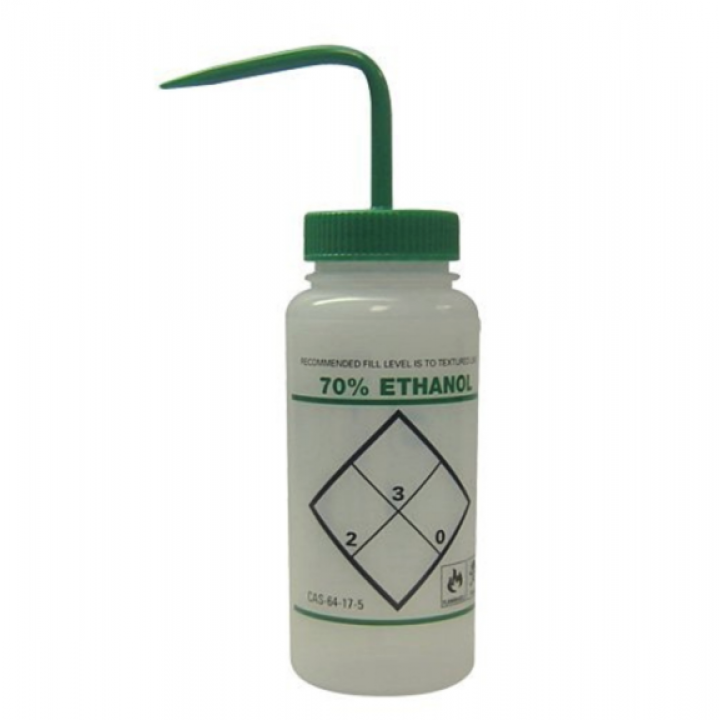 Bel-Art Safety-Labeled 2-Color 70% Ethanol Wide-Mouth Wash Bottles ...